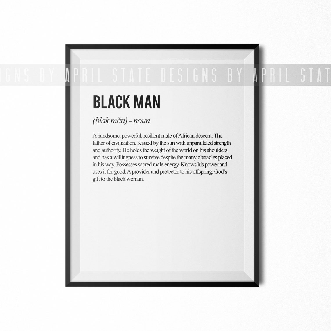 Black Man Definition Print Black Fathers Matter African Man - Etsy