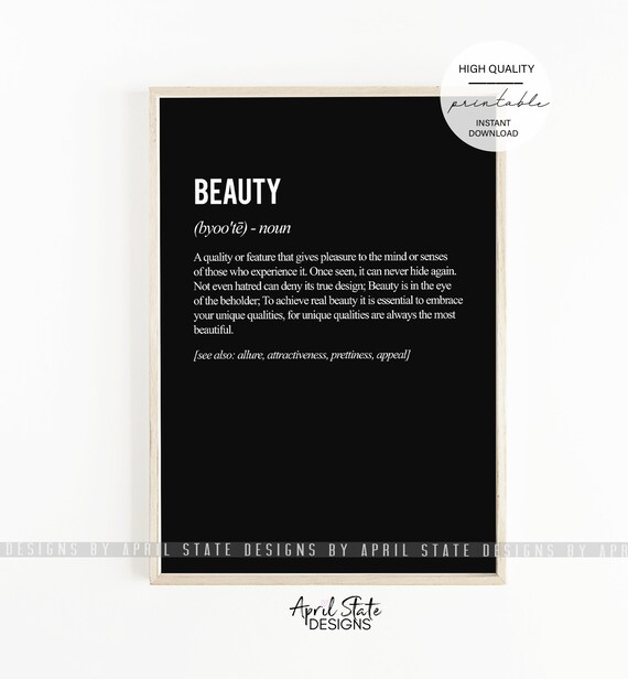 Beauty Definition Print Gorgeous Wall Art Powder Room Print - Etsy