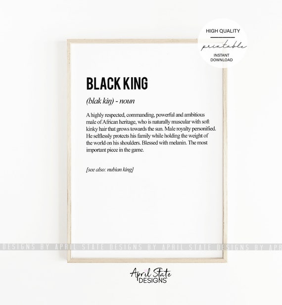 Black King Definition Print Art Print Black Fathers Matter | Etsy