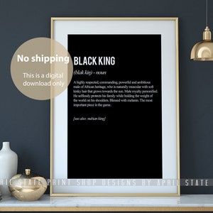 Black King Definition Print, Art Print, Black Fathers Matter, African ...