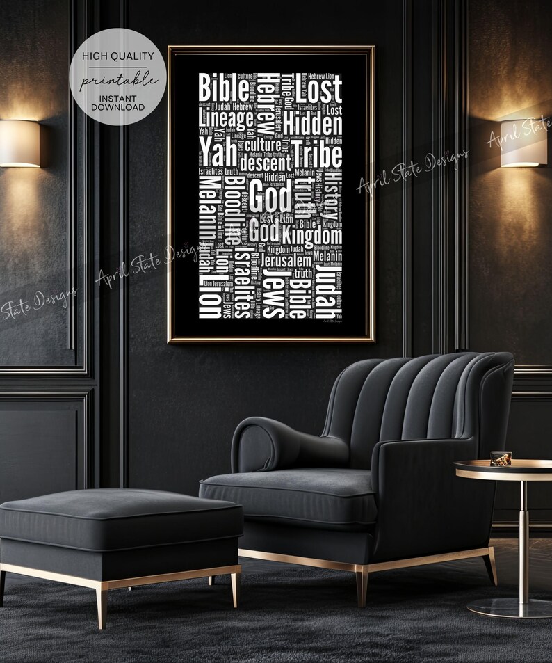 Lost Tribe of Israel Word Art Printable Art - Tribe of Judah Biblical ...