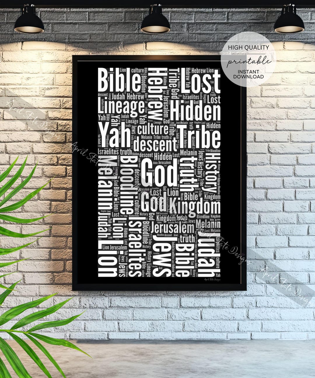 Lost Tribe of Israel Word Art Printable Art - Tribe of Judah Biblical ...