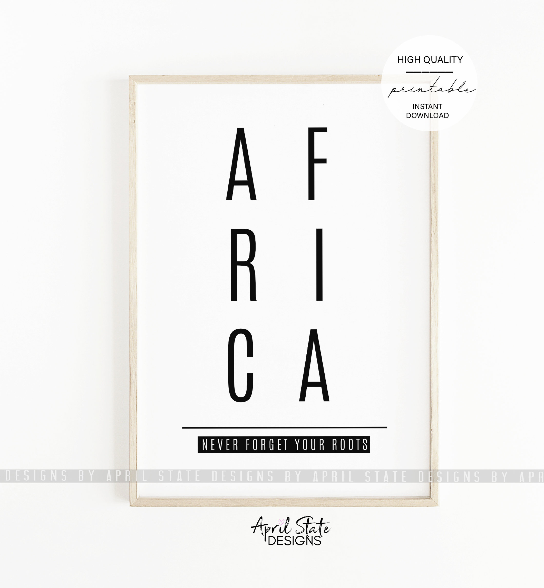 Africa Print Typography Printable Art Digital Print | Etsy