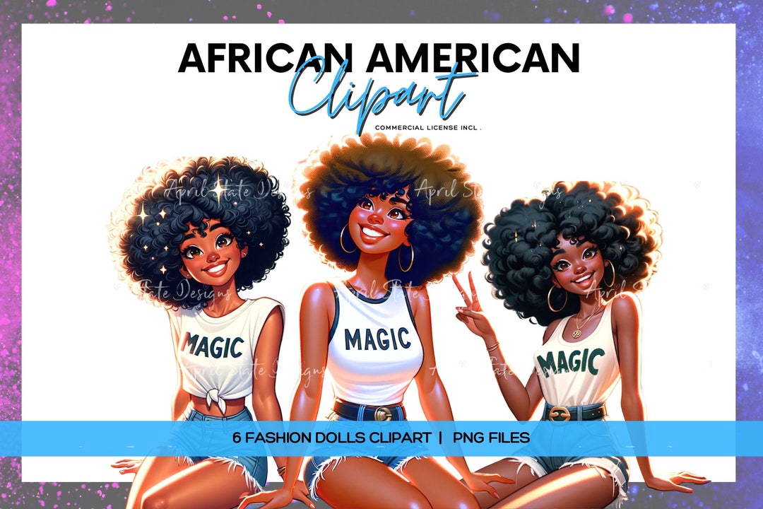 Black Woman Clipart, Black Girl Magic Clipart, African American Girl ...