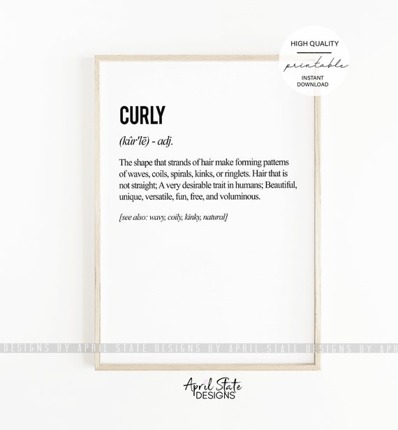 Curly Definition Printable Art Natural Hair Art Wavy | Etsy