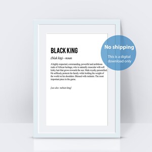 Black King Definition Print, Art Print, Black Fathers Matter, African ...