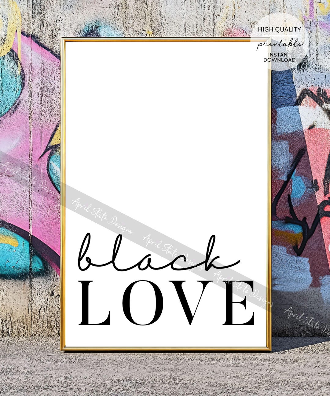 Black Love Printable Art - Black Empowerment Typography Poster - Black ...
