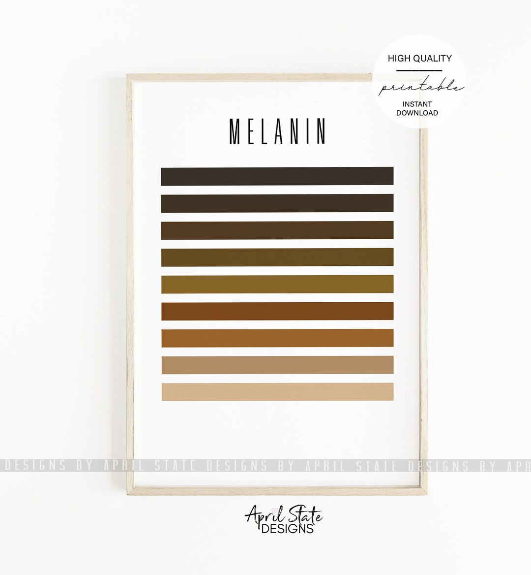 Melanin Print, Printable Art, Shades of Black, African American Art ...