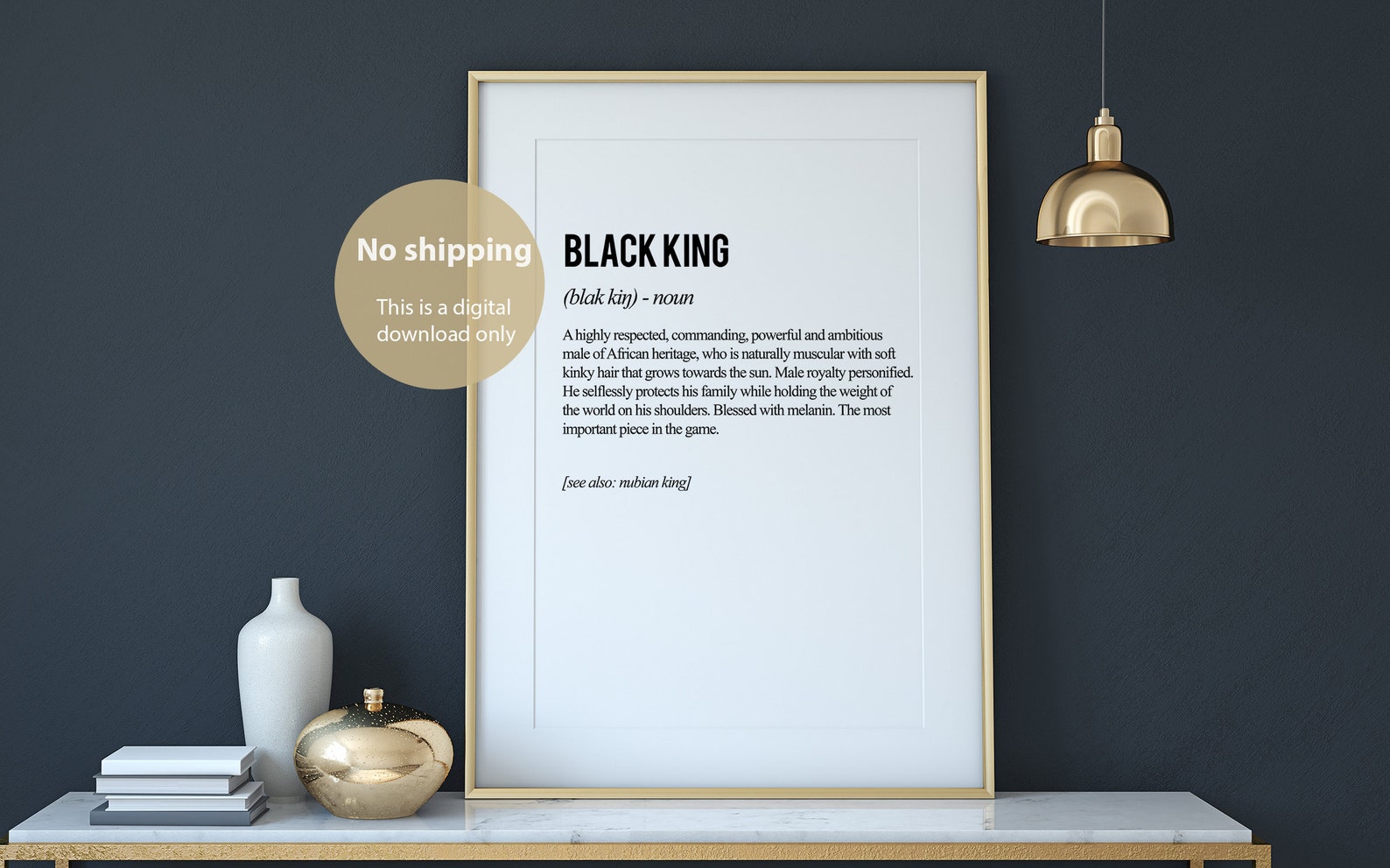 Black King Definition Print Art Print Black Fathers Matter | Etsy