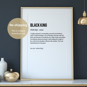 Black King Definition Print, Art Print, Black Fathers Matter, African ...