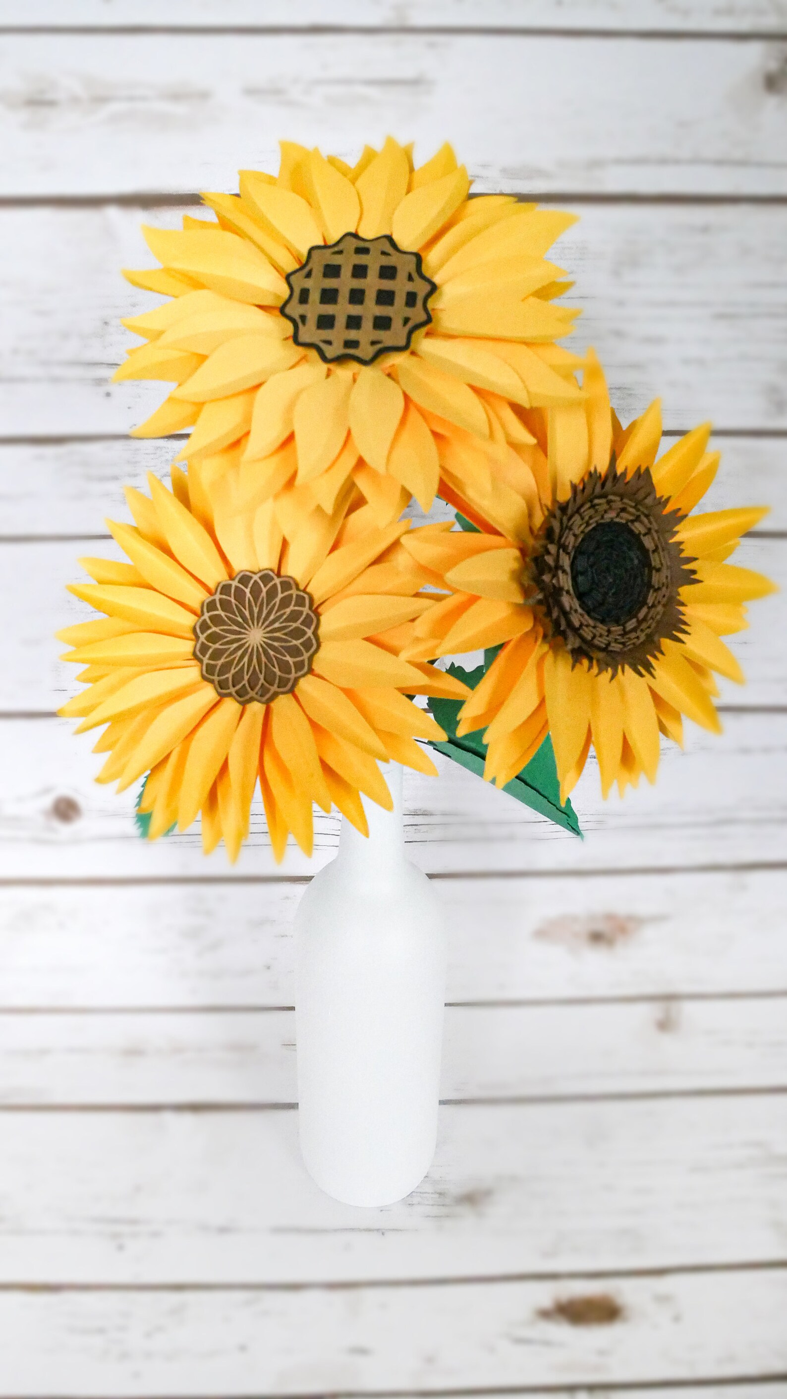 6 Inches Paper Sunflower Template SVG DXF & PDF Convert to - Etsy