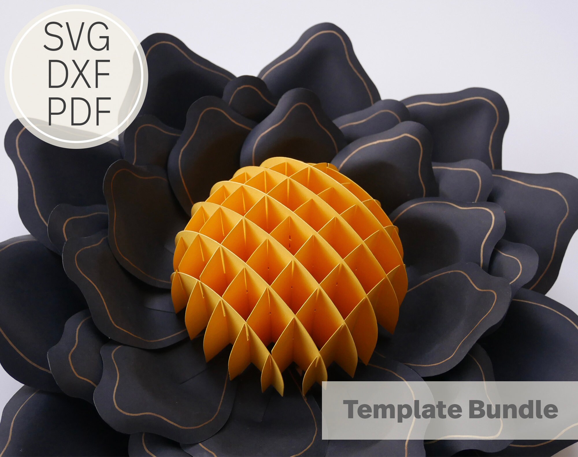 Hemisphere Paper Rose Template SVG & PDF Convert to Online - Etsy