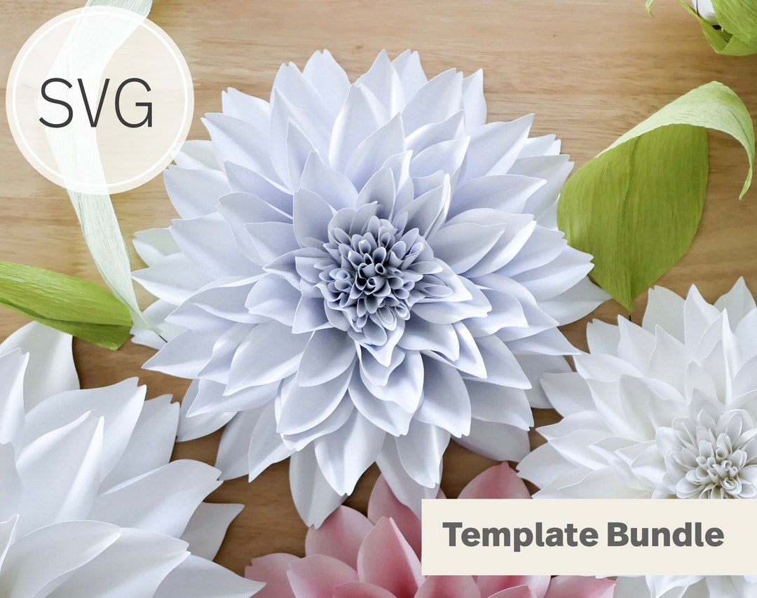 DIY Paper Dahlia Template: Cafe Au Lait SVG for Cricut (digital ...