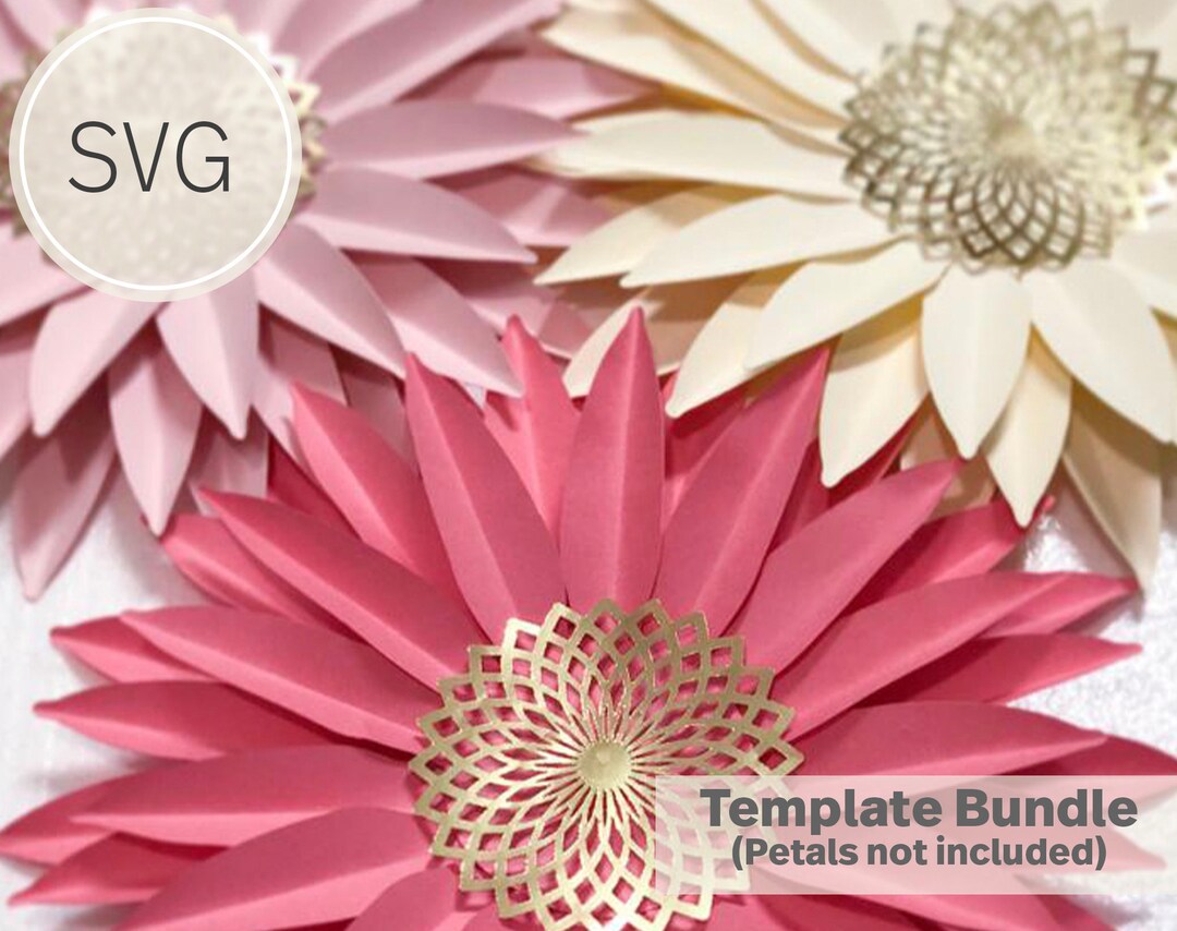 2 Different Paper Flower Center Template| SVG| Template| Cricut| Flower ...