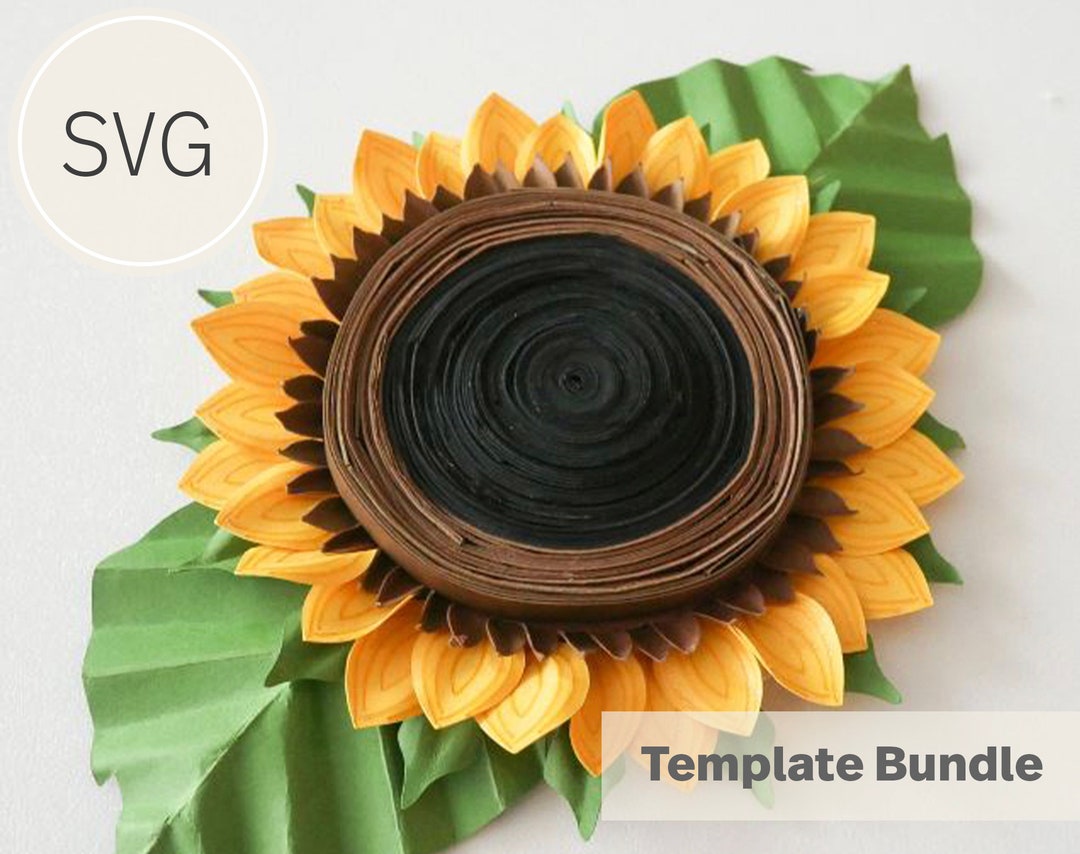 Paper Sunflower Card | SVG| Template Bundle| Cricut| Greeting Card All ...
