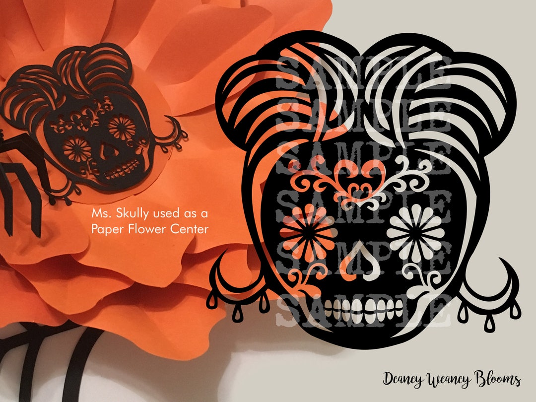 Ms Skully Day of the Dead SVG and PDF Digital File. Paper Flower Center ...