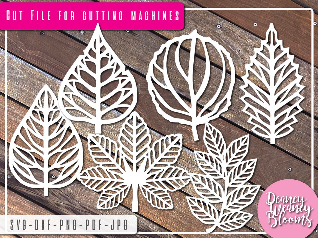 Paper Leaf Set 3 Template| SVG, DXF & PDF| Template| Cricut and Cameo ...