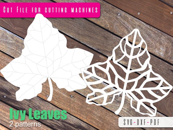 SVG DXF and PDF Printable Digital Leaf Template 5 Ivy | Etsy
