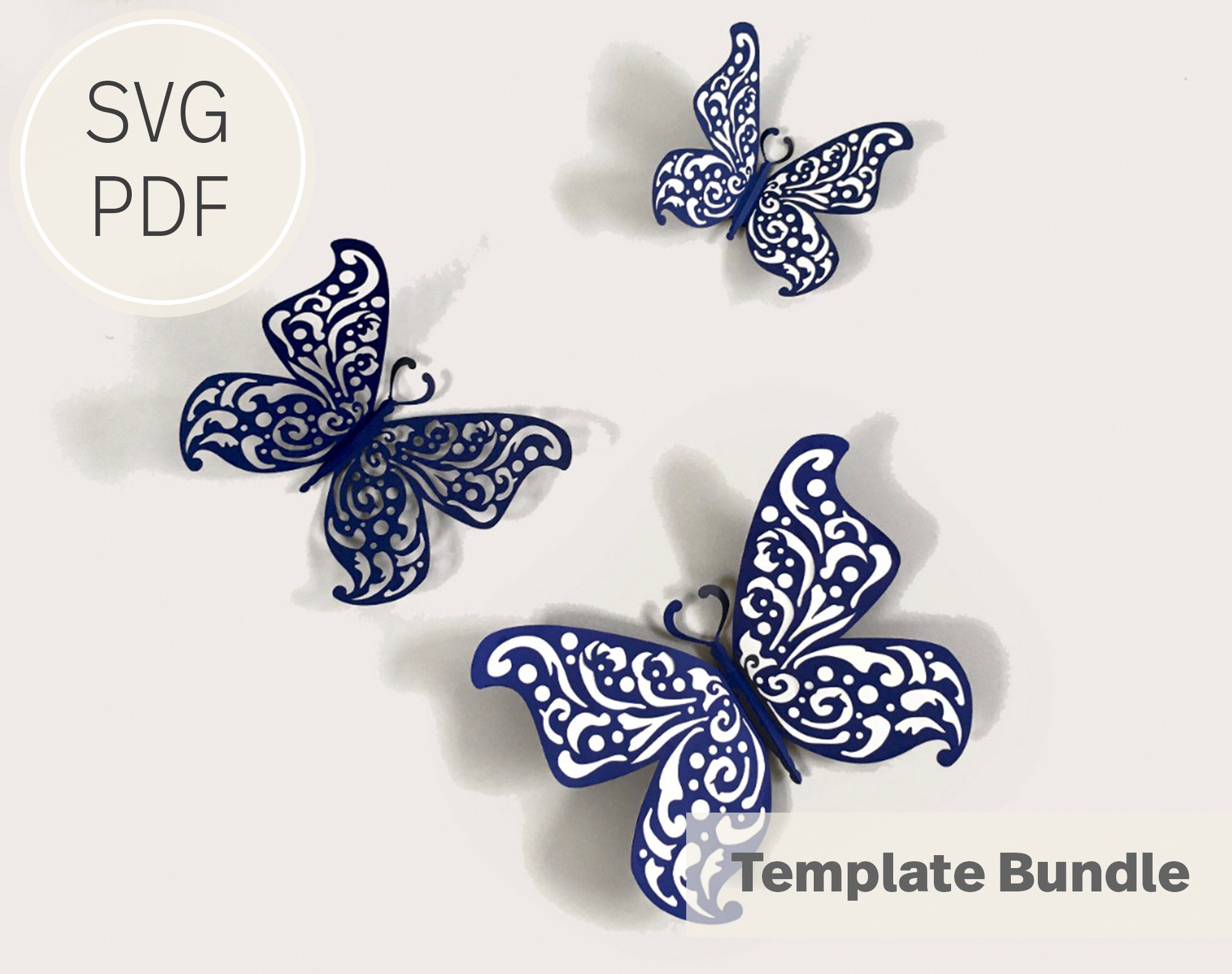 Paper Butterfly Template SVG and PDF Template Cricut and | Etsy
