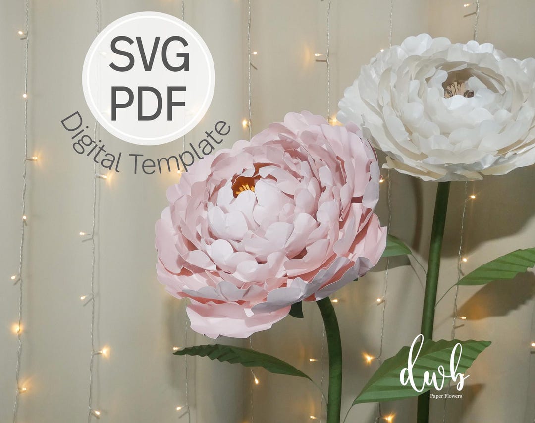 Giant Paper Peony Template: DIY Freestanding Flower (SVG & PDF) - Etsy
