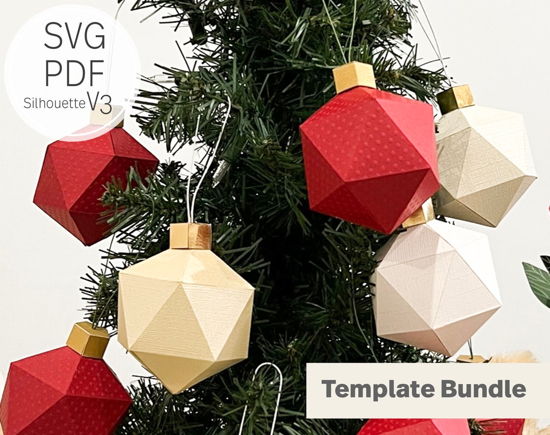 DIY Paper Polyhedron Christmas Ball Ornament Template (SVG, PDF) - Etsy