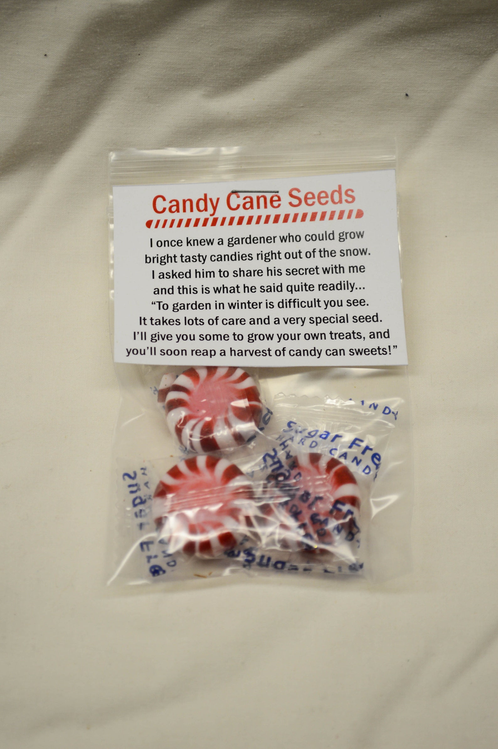 Digital Version - Candy Cane Seeds Bag Topper Tag - Printable/download ...