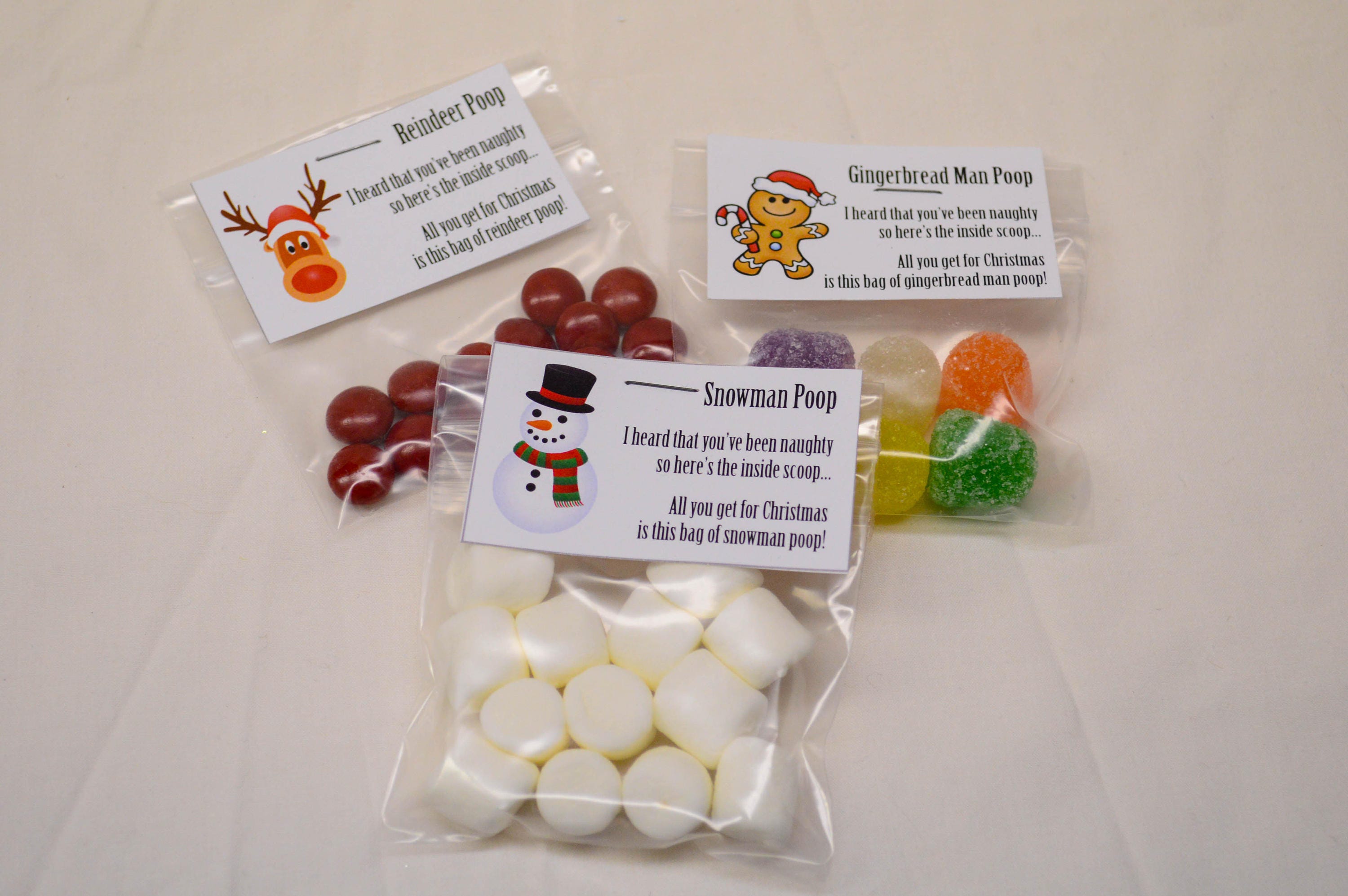 Snowman Poop, Reindeer Poop, Gingerbread Man Poop TAGS & BAGS ONLY ...