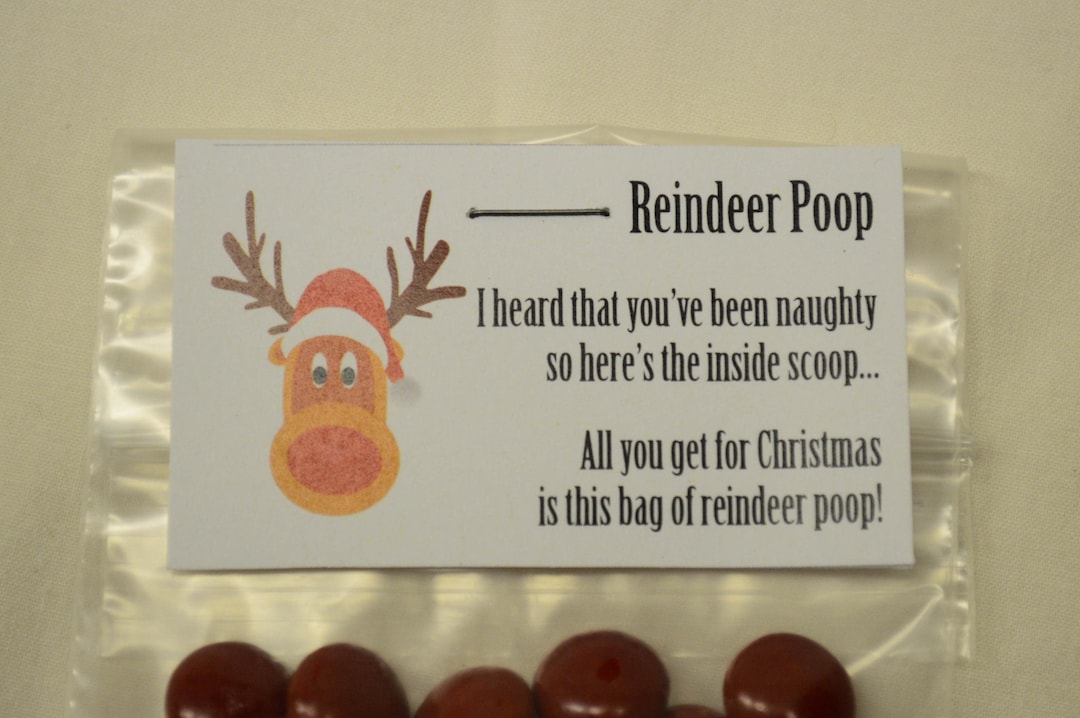 Digital Version - Reindeer Poop Poem Tag - Download/printable PDF - Etsy
