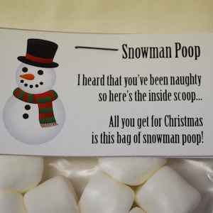 Digital Version - Snowman Poop Poem Tag - Download/printable PDF - Etsy