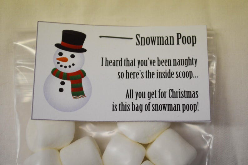 Digital Version - Snowman Poop Poem Tag - Download/printable PDF - Etsy