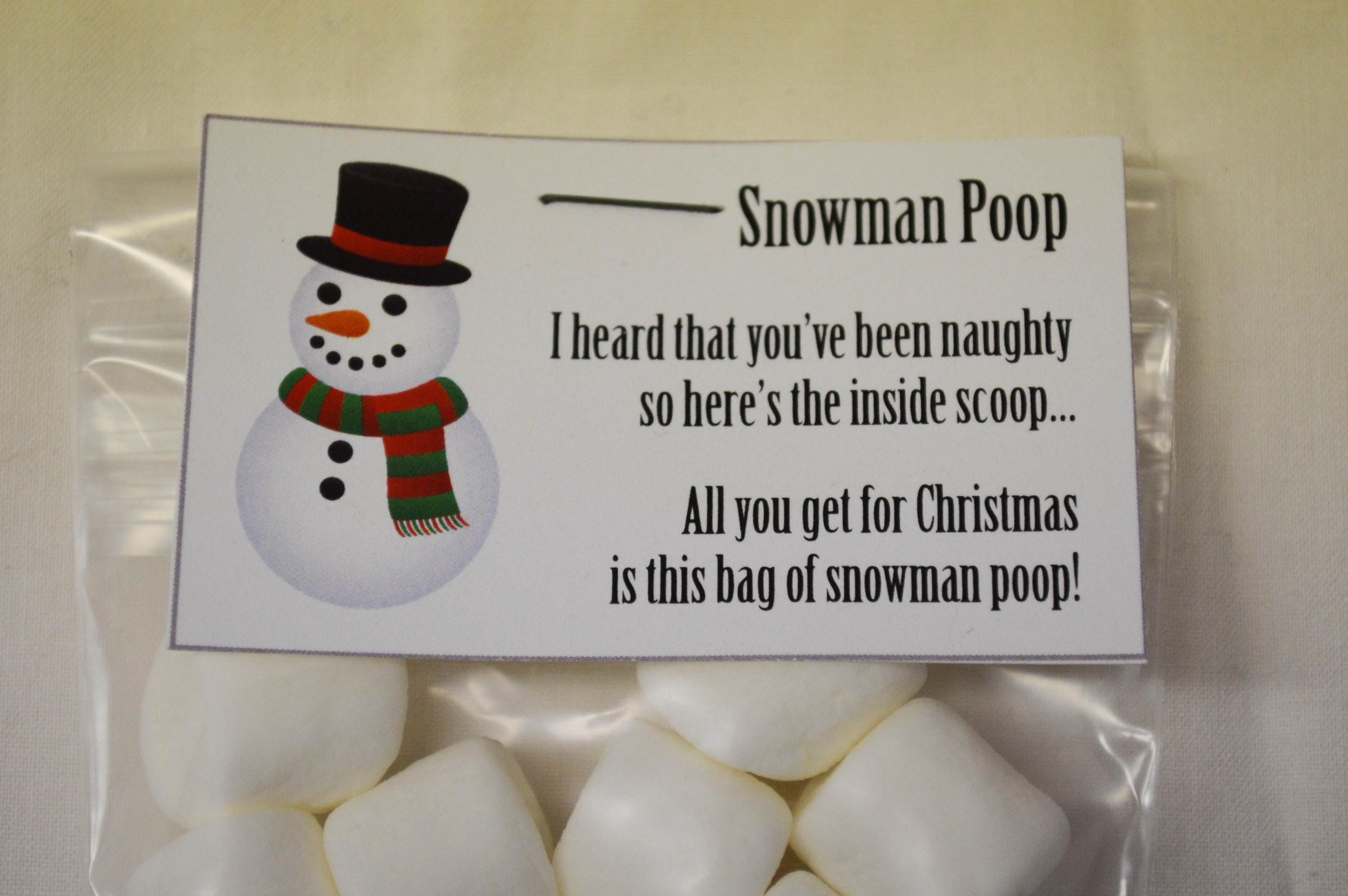 Digital Version - Snowman Poop Poem Tag - Download/printable PDF - Etsy