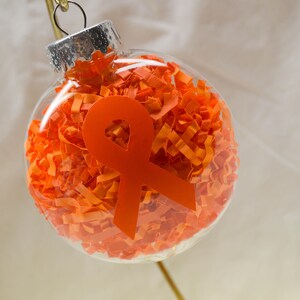 Orange Awareness Ribbon Christmas Ornament for Leukemia, Kidney Cancer ...