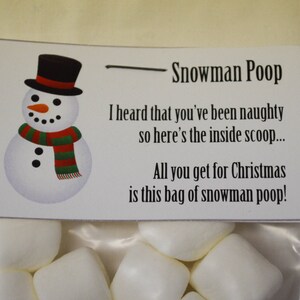 Snowman Poop, Reindeer Poop, Gingerbread Man Poop TAGS & BAGS ONLY ...