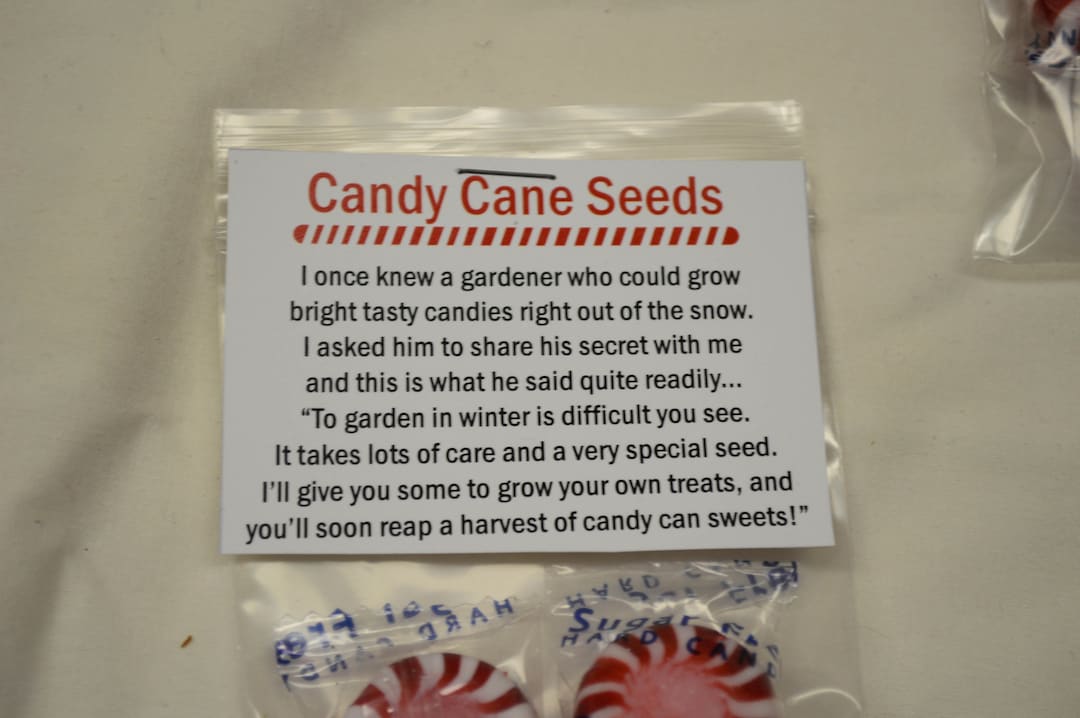 Digital Version - Candy Cane Seeds Bag Topper Tag - Printable/download ...