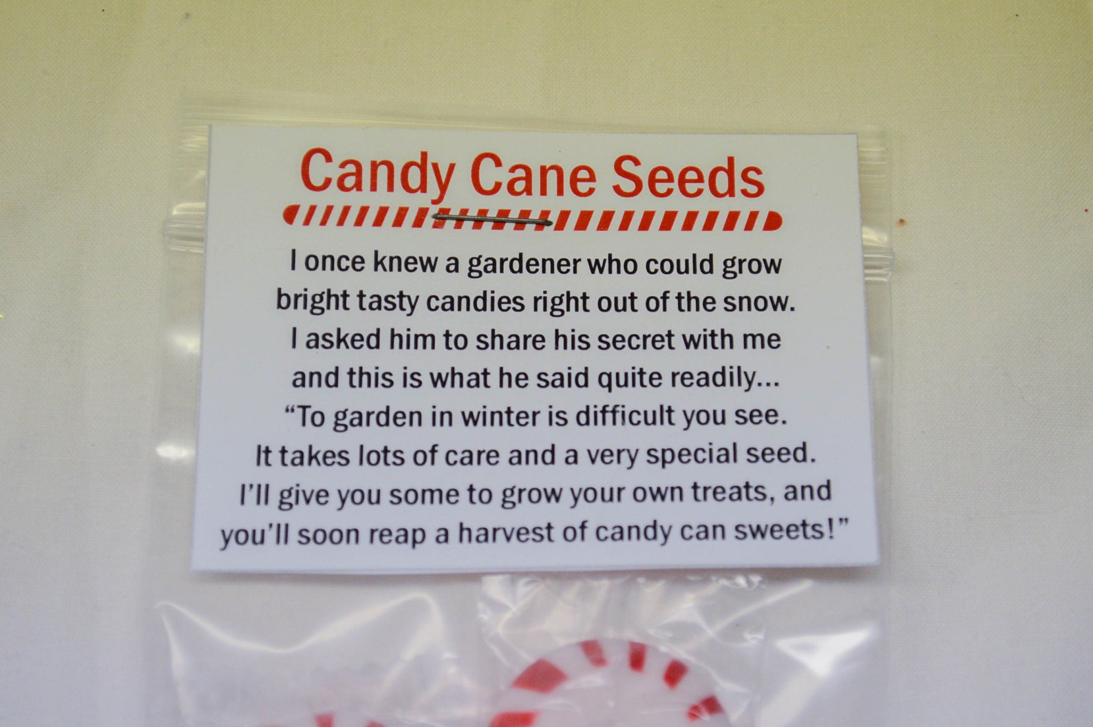 Candy Cane Seeds Angel Kisses Holly Jolly TAGS & BAGS ONLY - Etsy