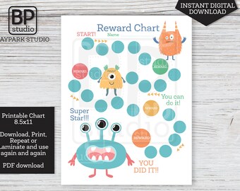 Monster Reward Chart - Etsy