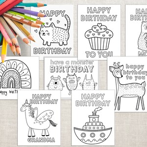 Coloring Birthday Cards 16 Printable Cards Toddler Birthday Card ...