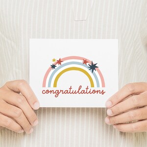 Congratulations Card Rainbow Baby Card Printable Digital - Etsy
