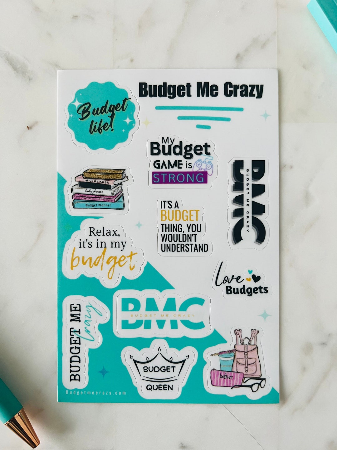 Budget Sticker Sheet, Finance Stickers, Planner Stickers, Budget Phrase ...