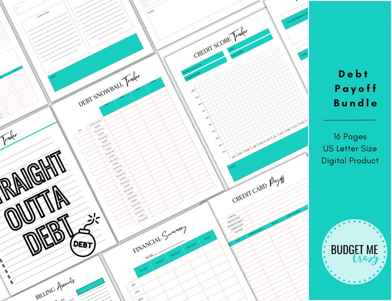 Debt Payoff Bundle, Debt Trackers, Credit Score Trackers, Debt Snowball ...