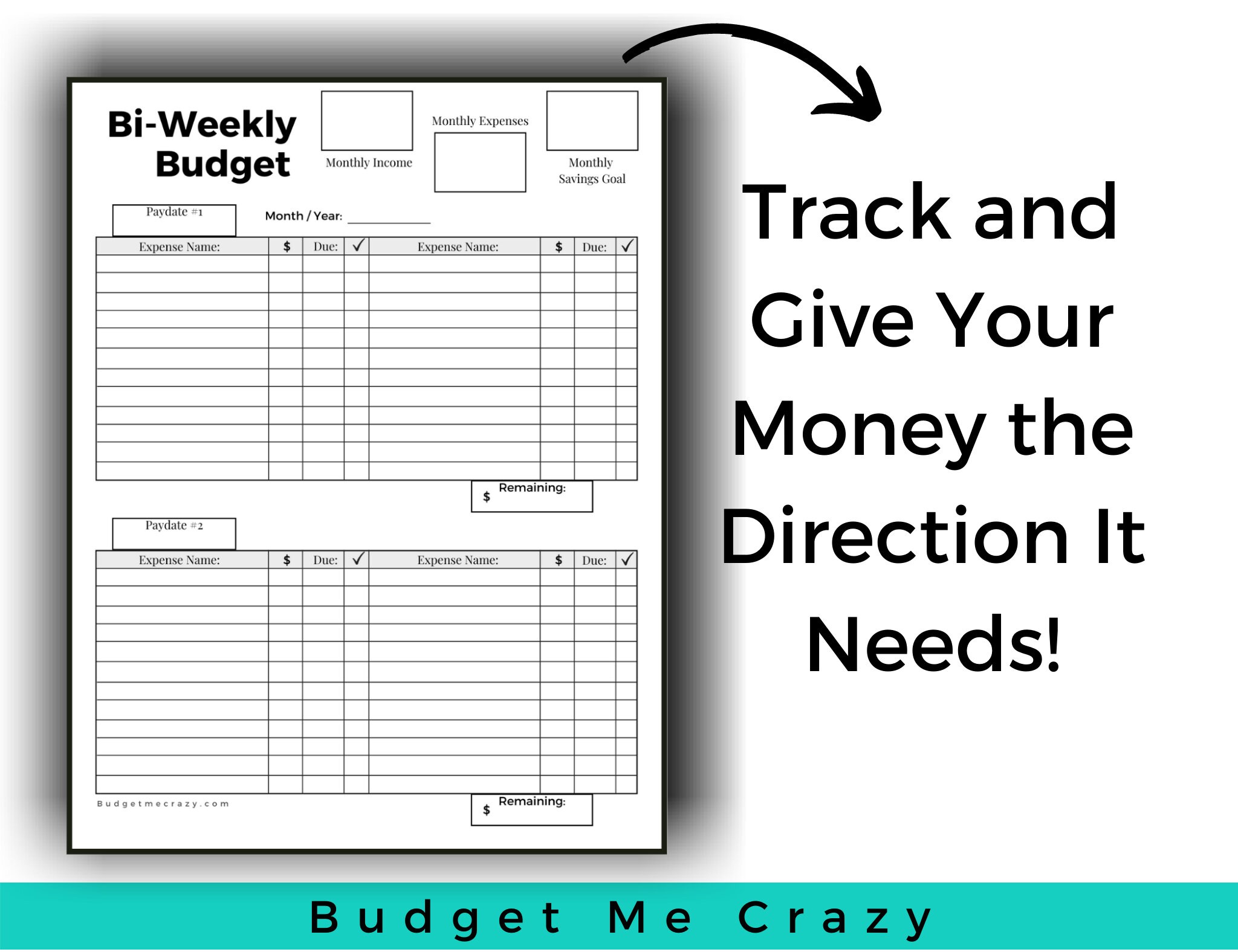 Bi-weekly Budget Worksheet, Digital Budget Template, Goodnotes, PDF - Etsy