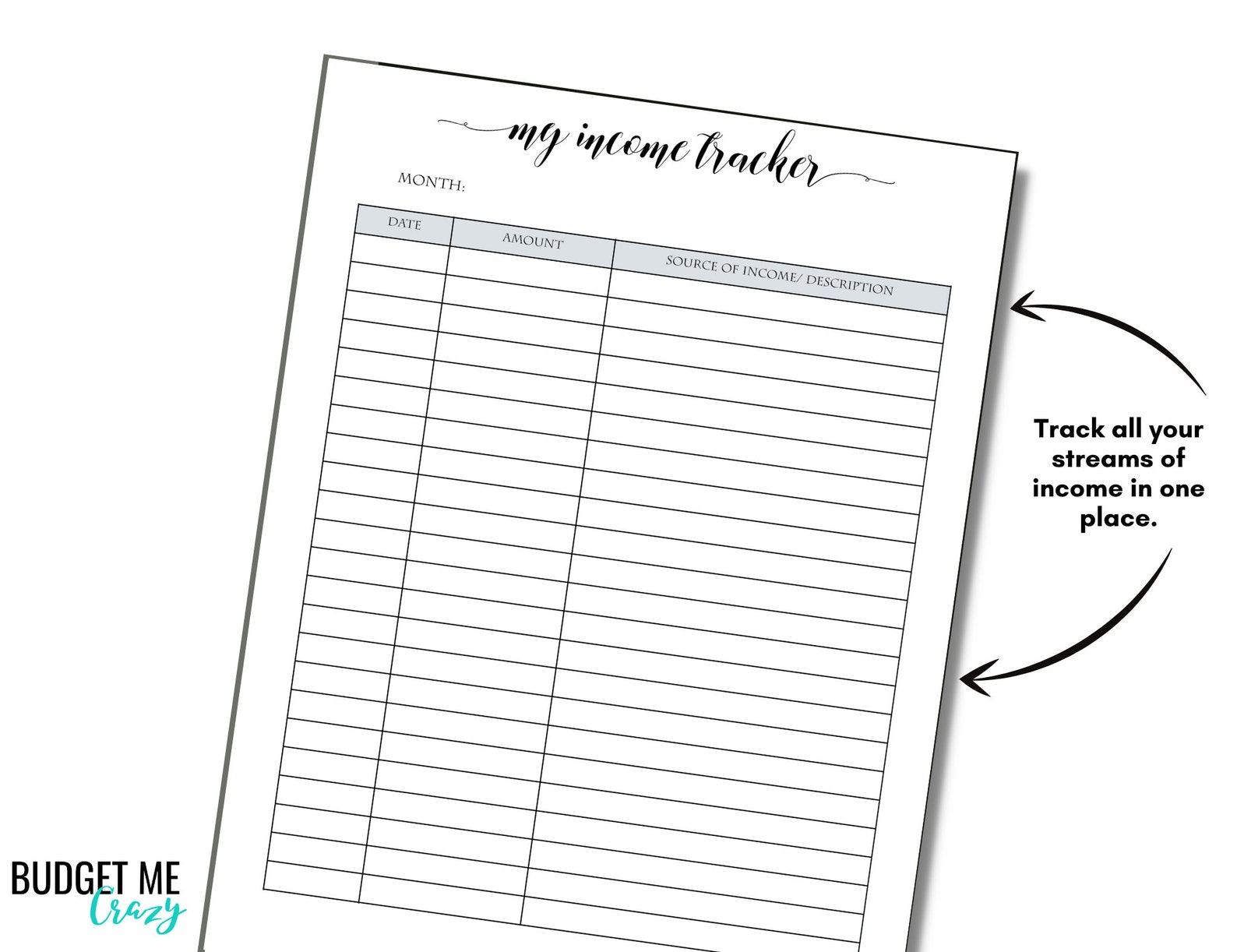 Digital Income Tracker, Personal/business Tracker, Printable Finance ...