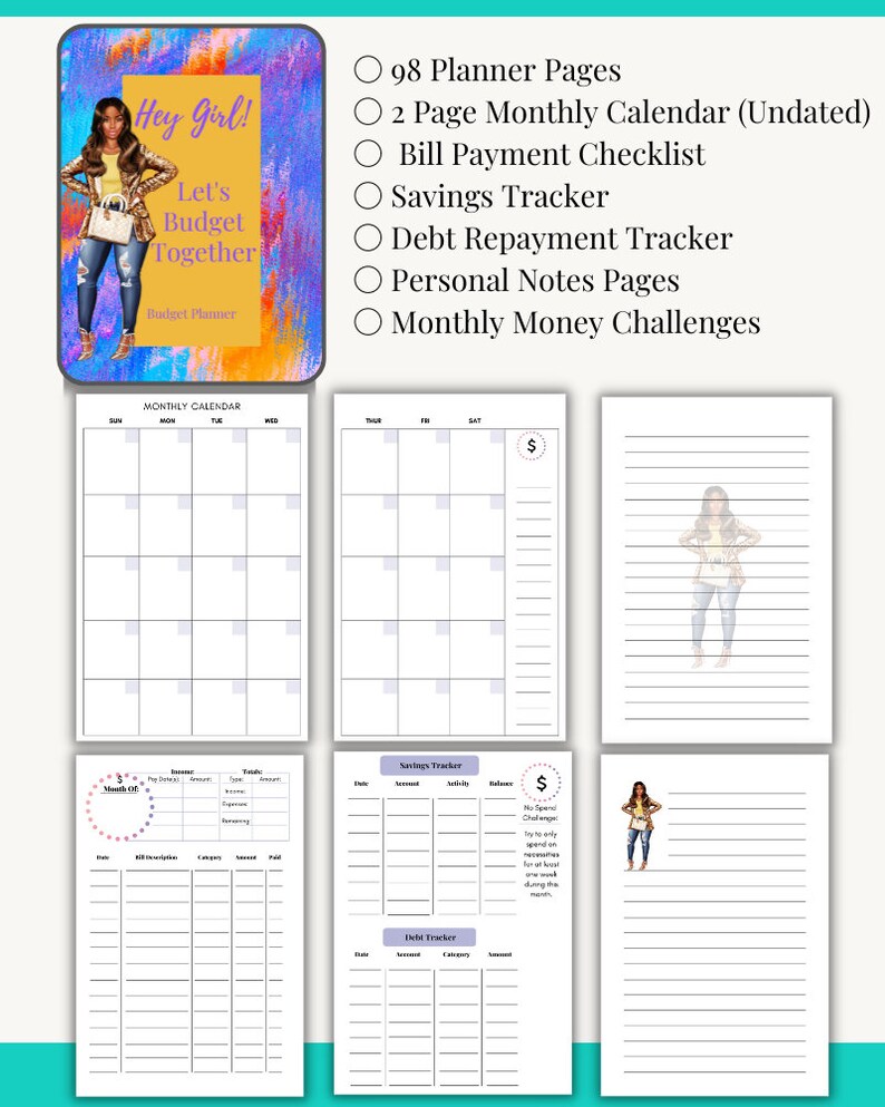 Undated Digital Planner, Budget Planner, Monthly Planner, Goodnotes ...
