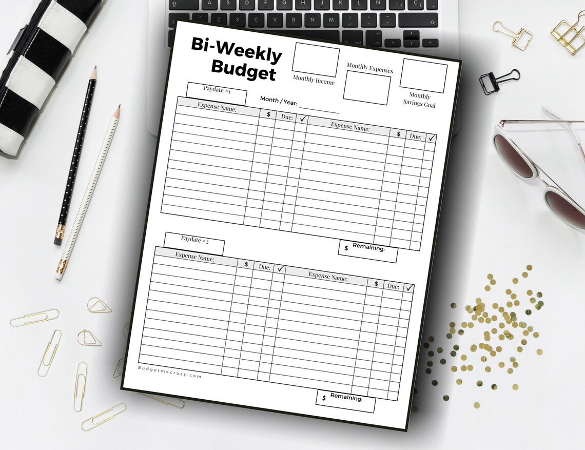 Bi-weekly Budget Worksheet Digital Budget Template - Etsy