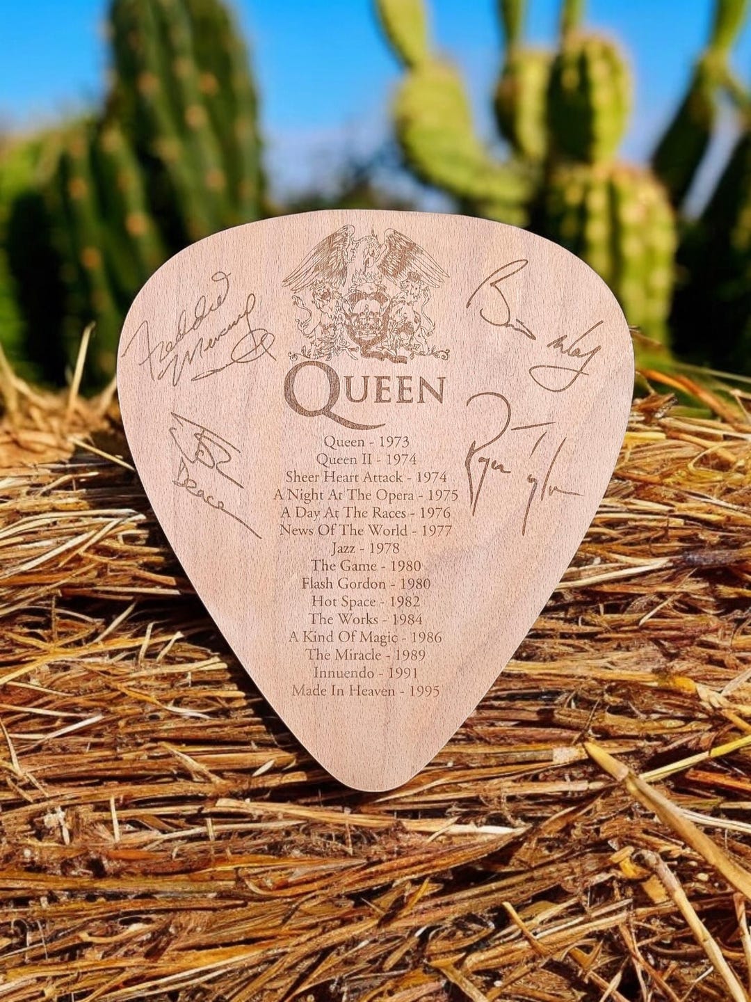 Giant Queen Discography Plectrum Wall Art Laser Engraved Queen ...