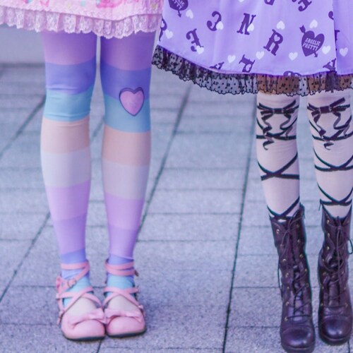 Pastel Stripes Tights Fairy Kei Cute Lolita Sweet - Etsy