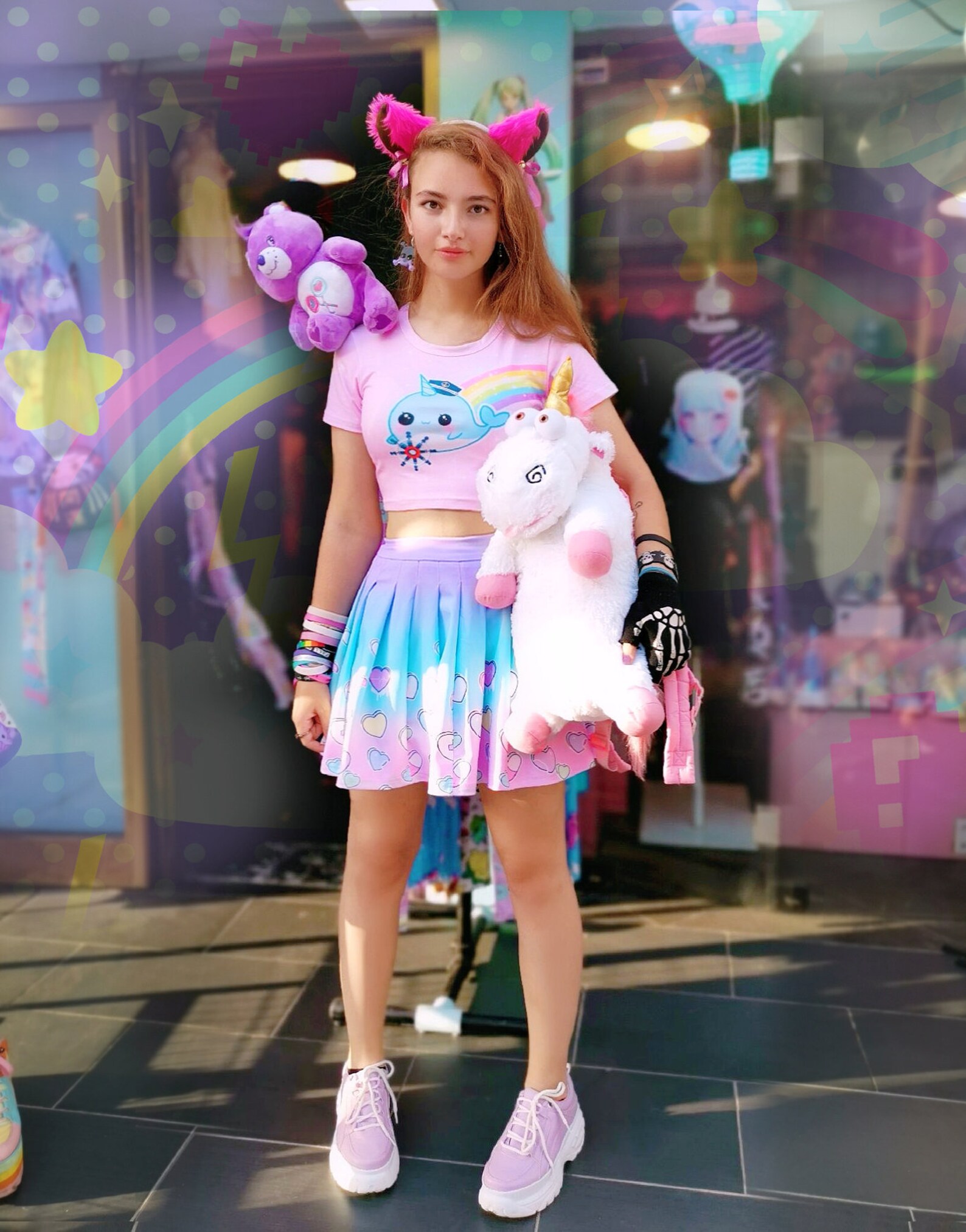 Captain Narwhal Crop Top Kawaii Narwhal Fairy Kei Yume - Etsy