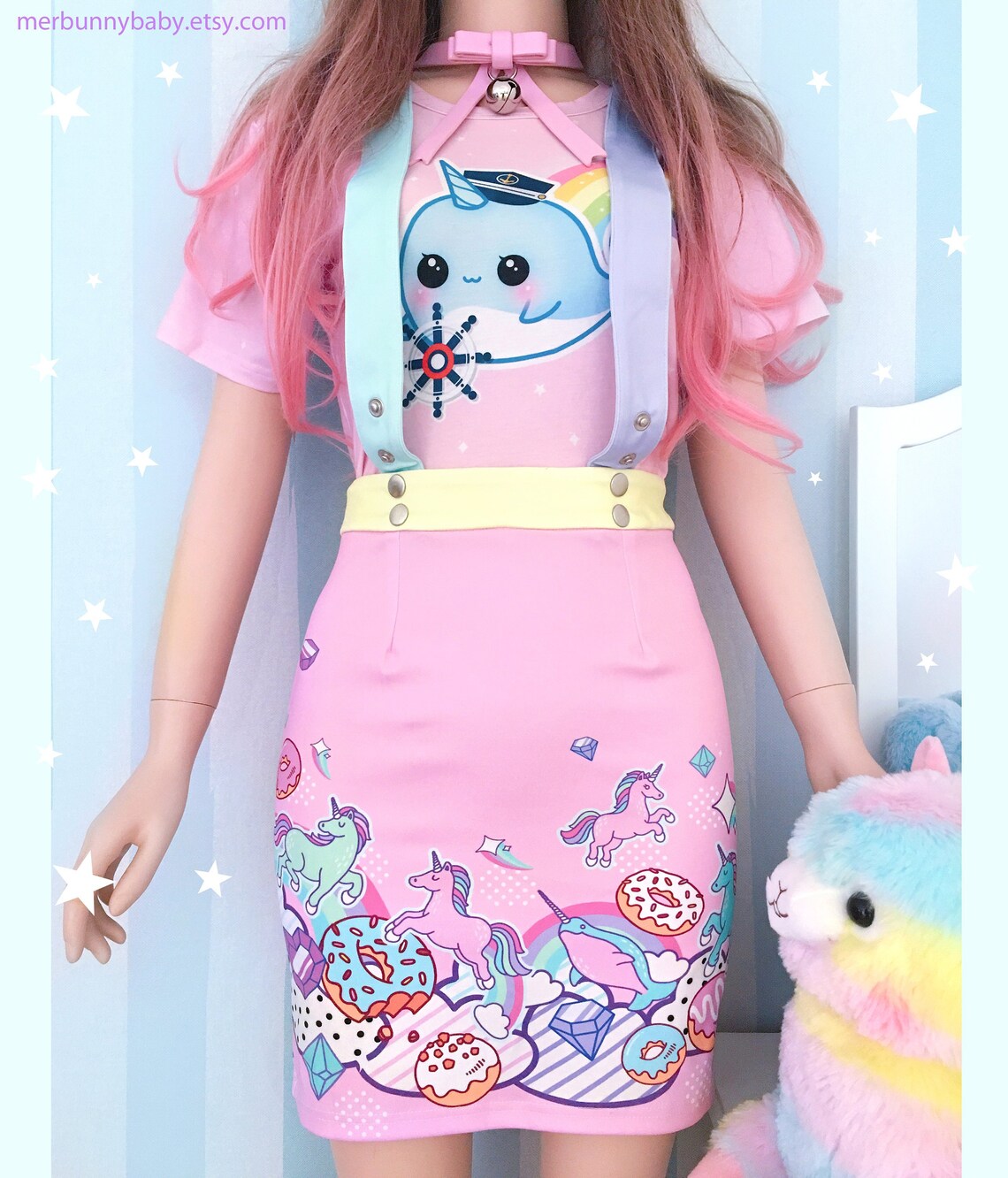 Captain Narwhal Crop Top Kawaii Narwhal Fairy Kei Yume - Etsy
