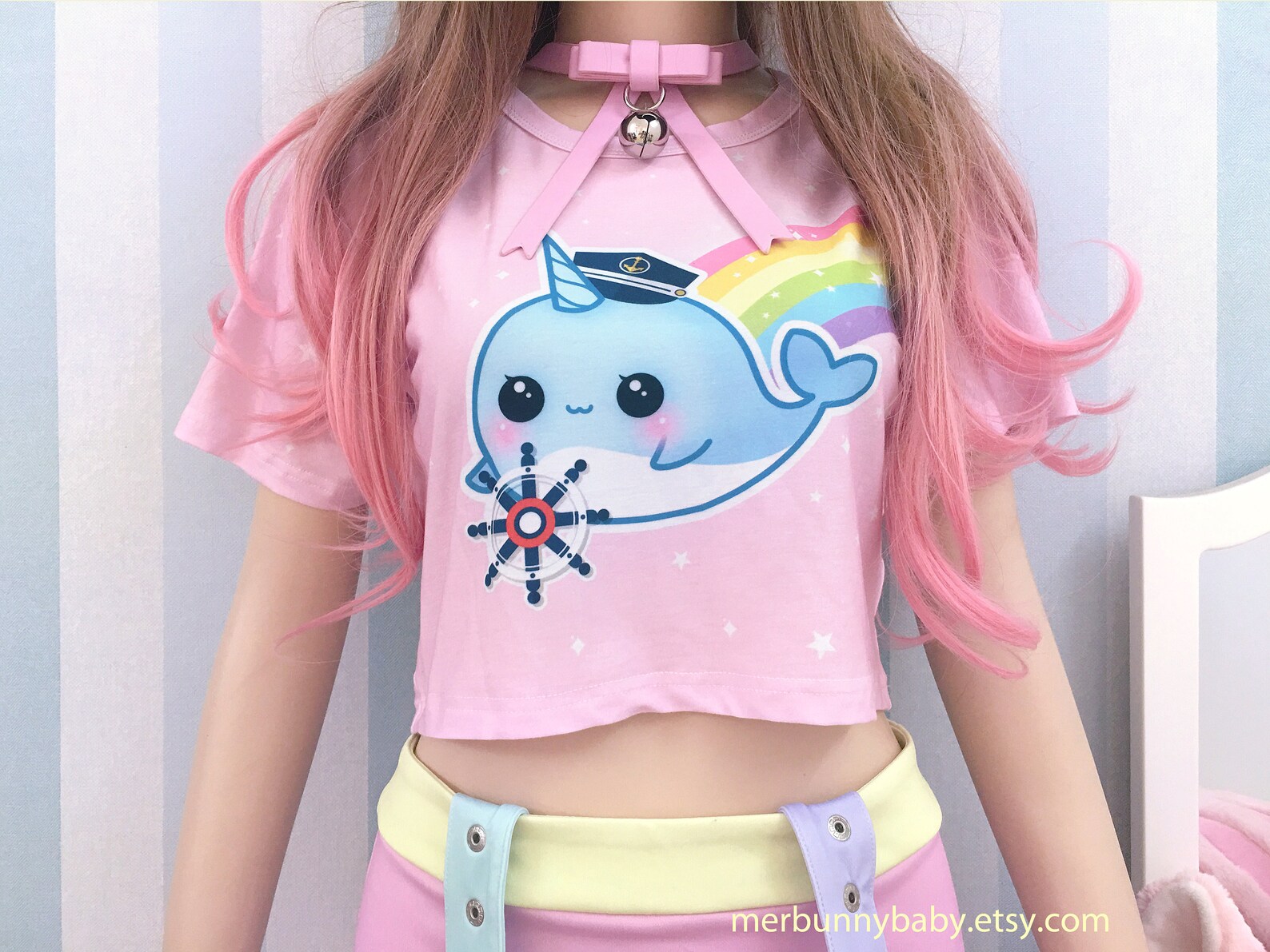 Captain Narwhal Crop Top Kawaii Narwhal Fairy Kei Yume - Etsy