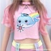 Captain Narwhal Crop Top Kawaii Narwhal Fairy Kei Yume - Etsy